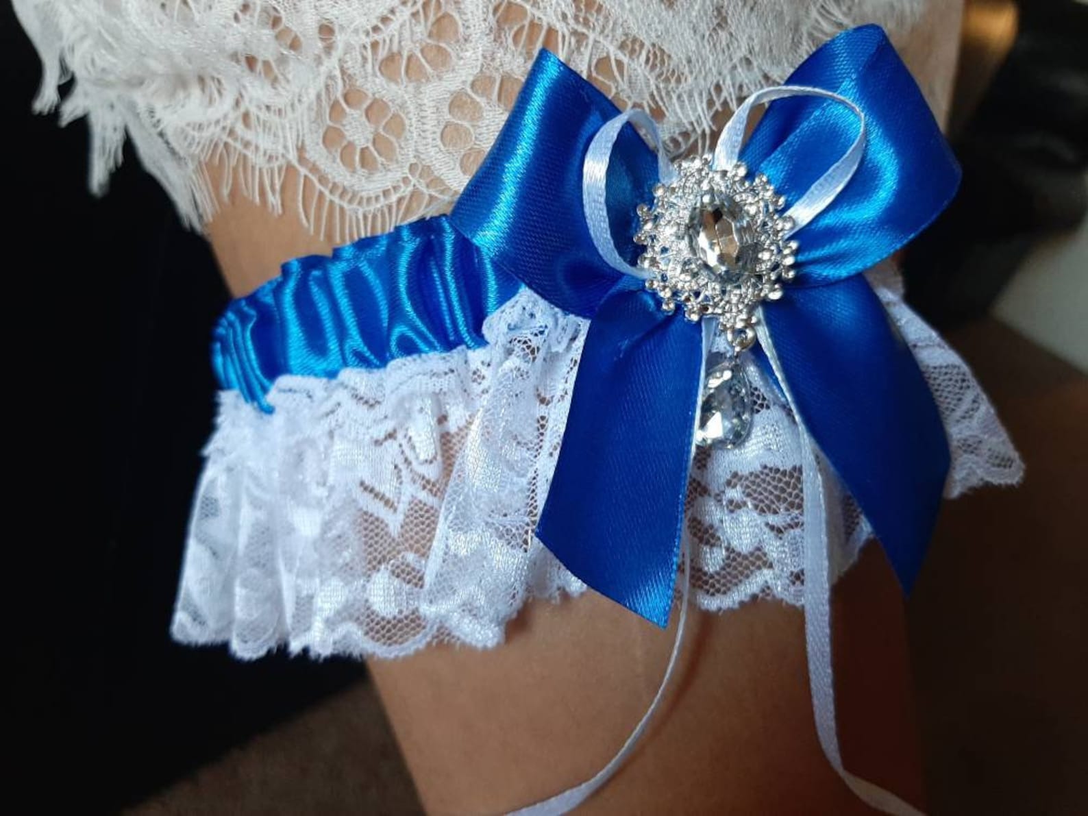 Royal Blue Wedding Garter Set, Blue Wedding Garter, Bridal Garter ...