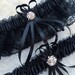 Black Garter Set, Wedding Garter Set, Black Wedding Garter, Black ...