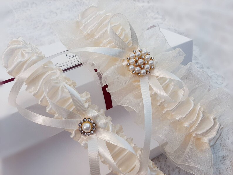 Ivory Garter Set Ivory Bridal Garter Ivory Wedding Garter - Etsy