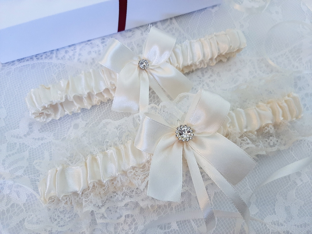 Ivory Garter Set, Ivory Bridal Garter, Ivory Wedding Garter, Wedding ...