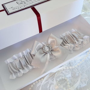 Silver Gray Wedding Garter Set, Bridal Garter Set, Handmade ...
