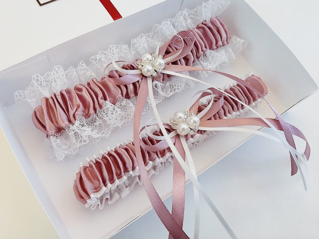 Mauve Wedding Garter, Wedding Garter Set, Garter Set, Bridal Garter ...