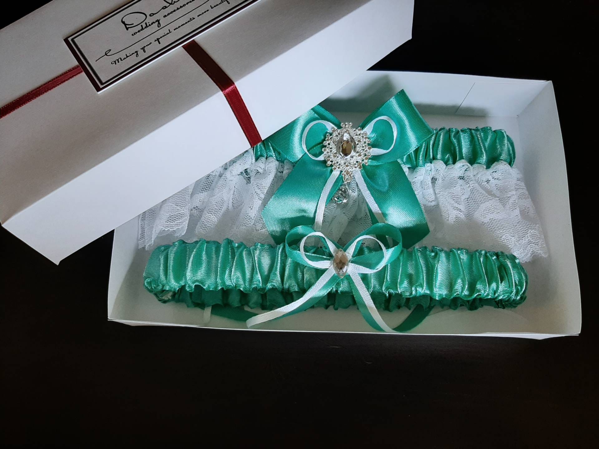 Mint Green Wedding Garter Set Lace Bridal Garter Set | Etsy