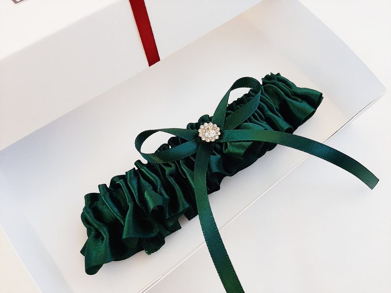Dark Green Wedding Garter Lace Bridal Garter Set Garter Set - Etsy