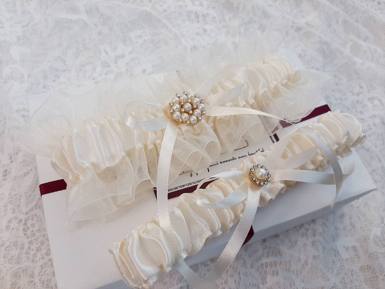 Ivory Garter Set Ivory Bridal Garter Ivory Wedding Garter - Etsy