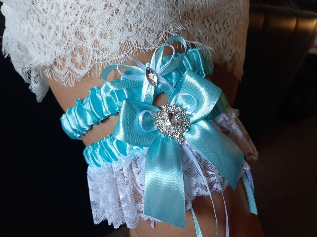 Misty Aqua turquoise Wedding Garter Set, Lace Bridal Garter Set ...