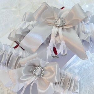 Silver Gray Wedding Garter Set, Bridal Garter Set, Handmade ...
