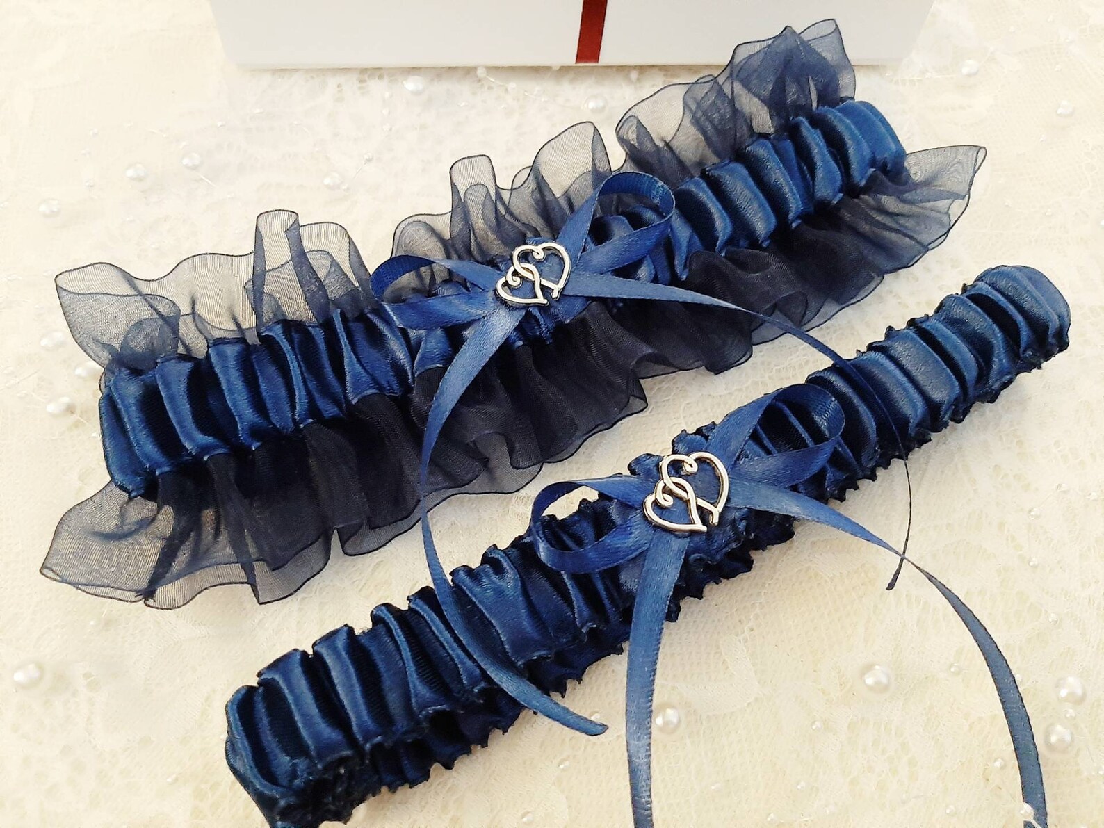 Navy Blue Bridal Garter Set Wedding Garter Set Blue Garter | Etsy