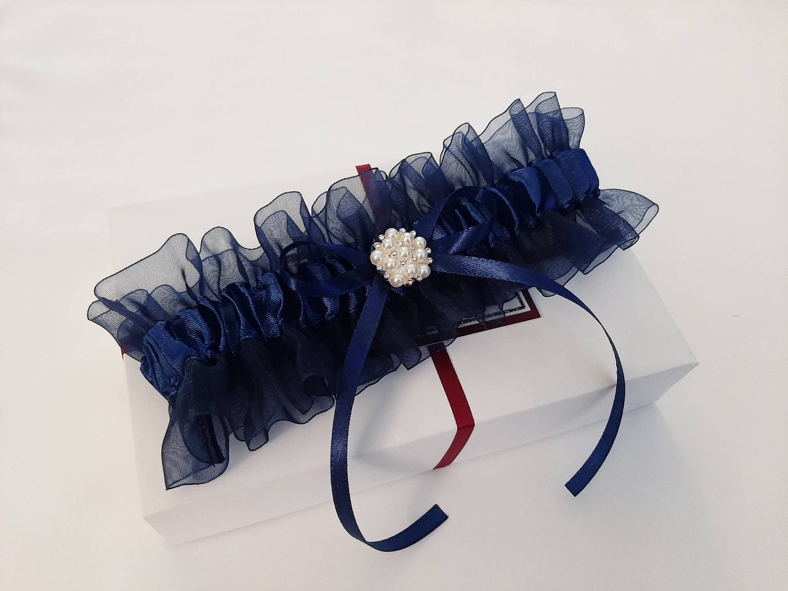 Navy Blue Wedding Garter, Wedding Garter Set, Blue Garter Set, Navy ...
