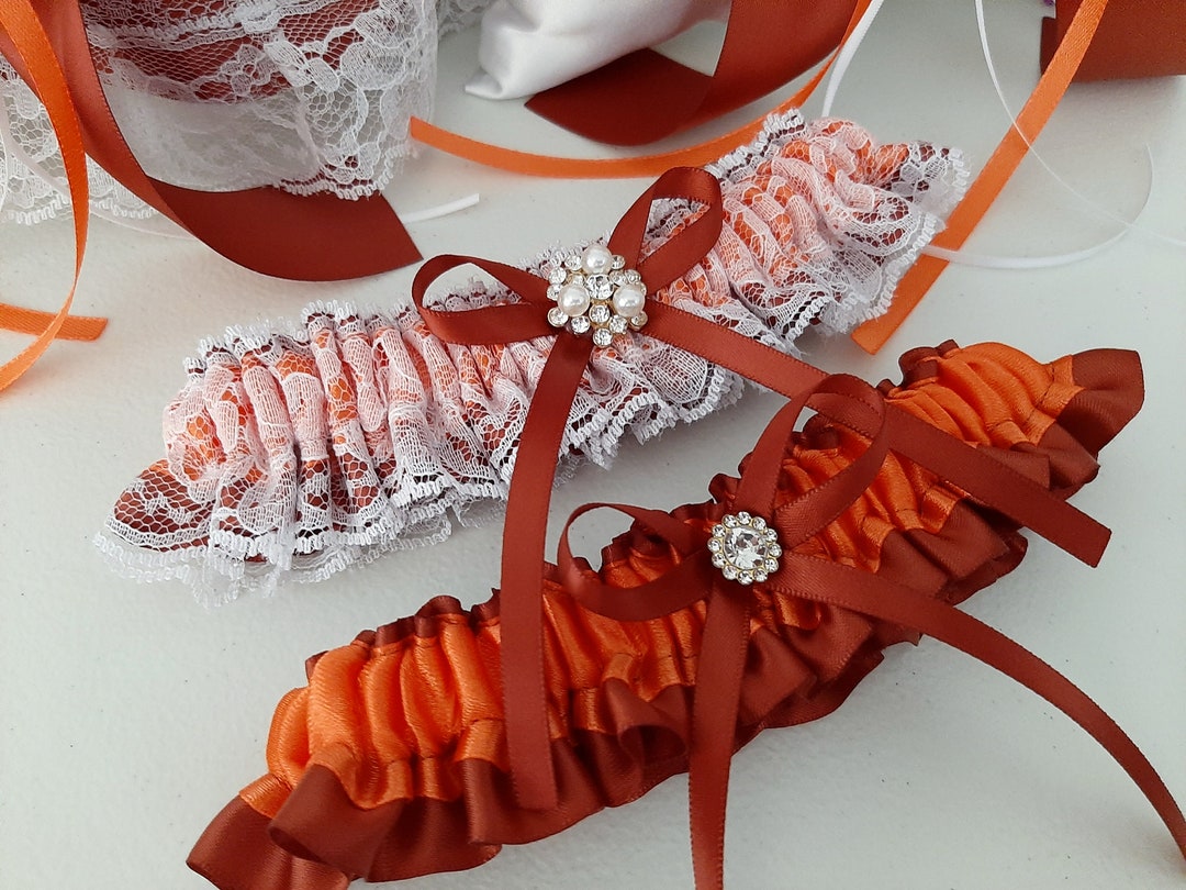 Garter for Bride, Rust Burnt Orange Terracotta Wedding Fall, Bridal ...