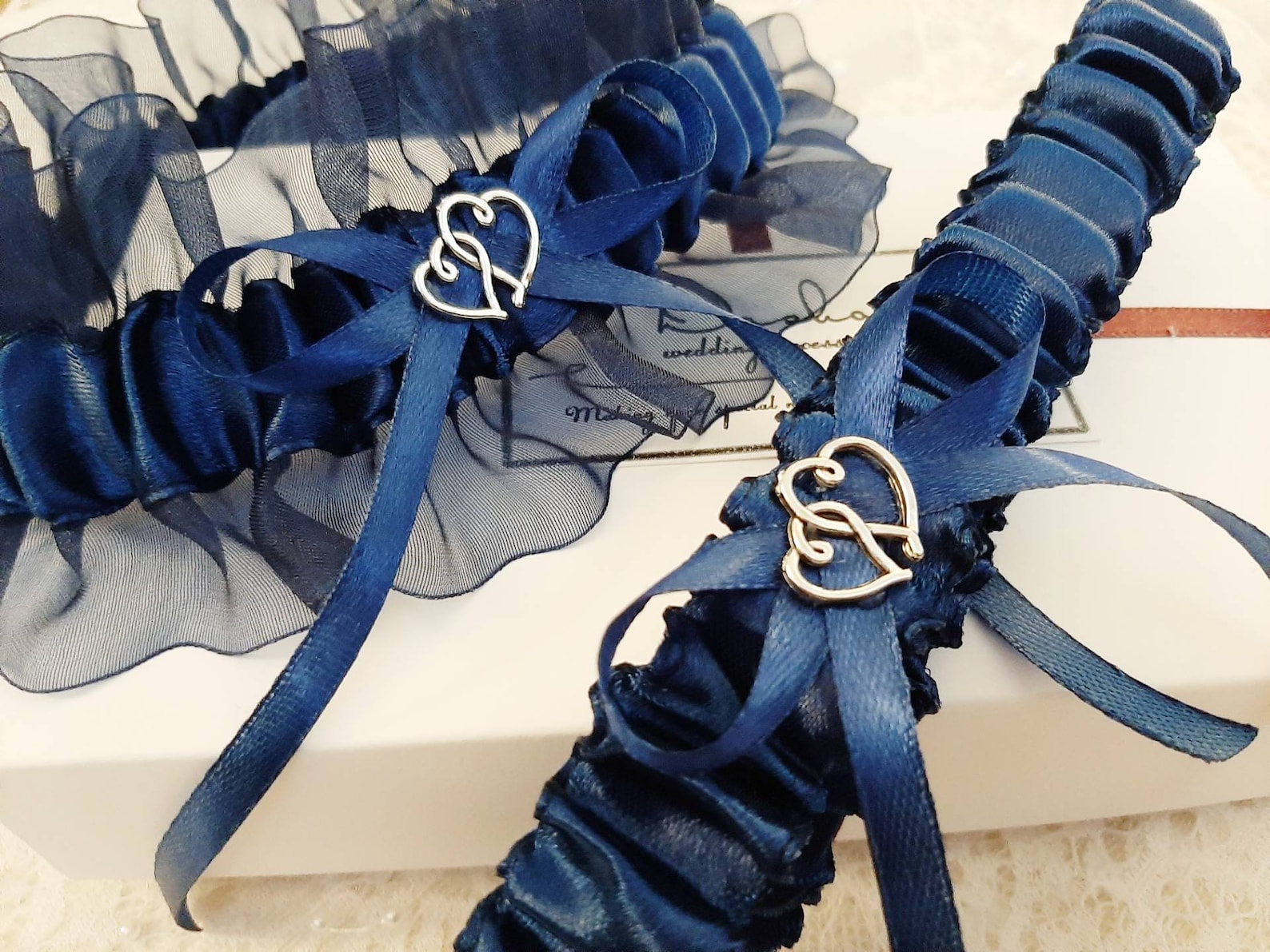 Navy Blue Bridal Garter Set Wedding Garter Set Blue Garter - Etsy