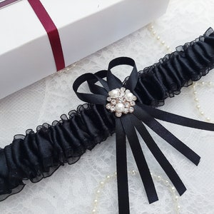 Black Garter Set, Wedding Garter Set, Black Wedding Garter, Black ...