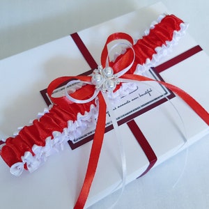 Red Wedding Garter Set, Lace Bridal Garter, Red Garter, Garter for ...