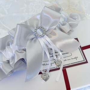 Silver Gray Wedding Garter Set, Bridal Garter Set, Handmade ...