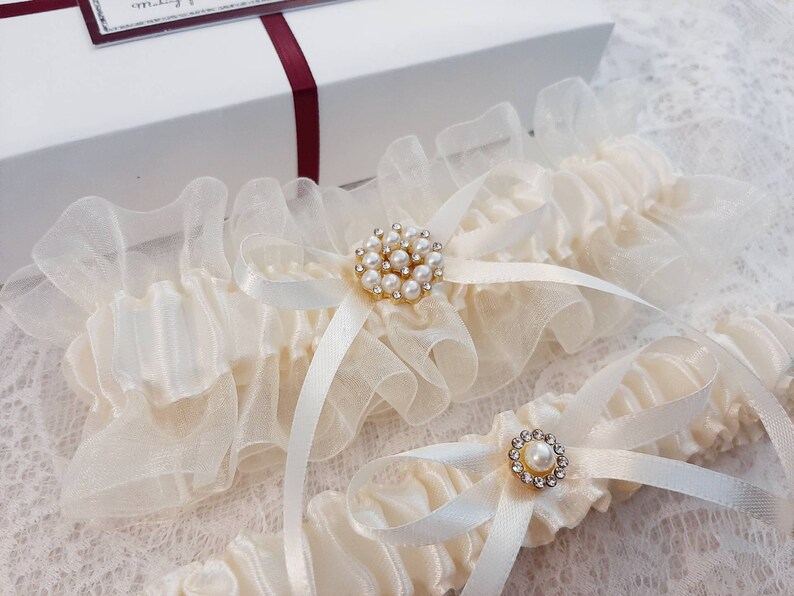 Ivory Garter Set Ivory Bridal Garter Ivory Wedding Garter - Etsy