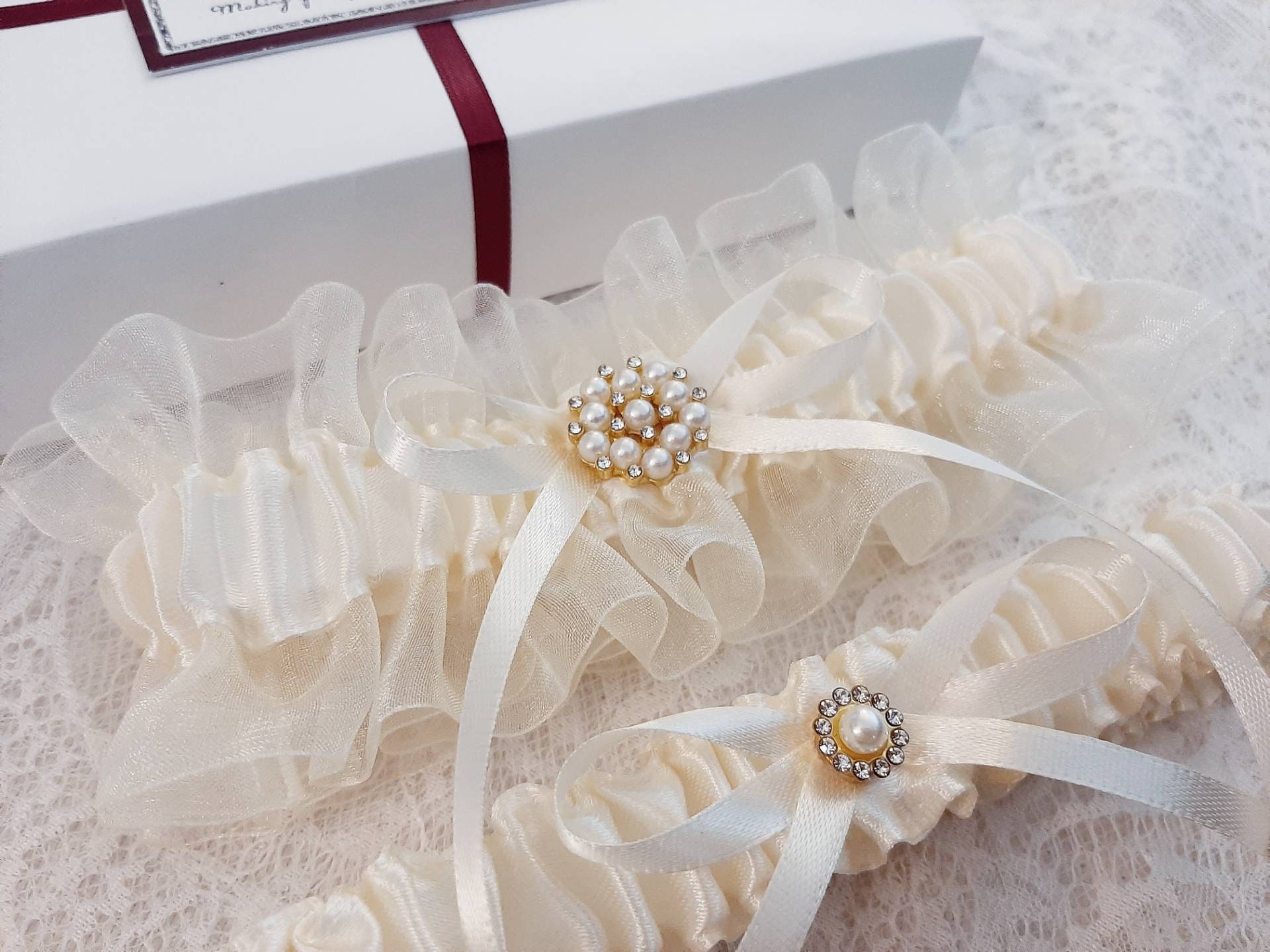 Ivory Garter Set, Ivory Bridal Garter, Ivory Wedding Garter, Wedding ...