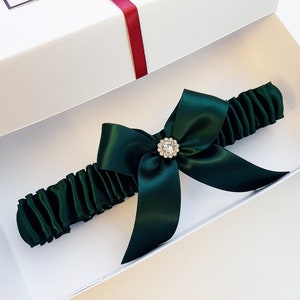 Hunter Green Wedding Garter Set, Hunter Bridal Garter, Garter Belt ...