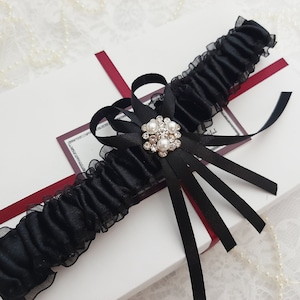 Black Garter Set, Wedding Garter Set, Black Wedding Garter, Black ...