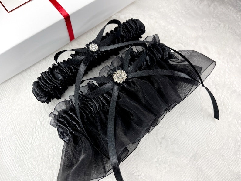 Black Garter Wedding Garter Wedding Garter Set Black Bridal | Etsy