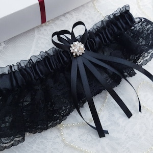 Black Garter Set, Wedding Garter Set, Black Wedding Garter, Black ...
