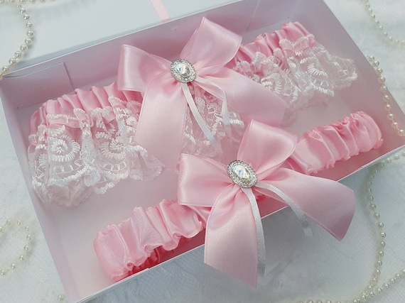 Pink Wedding Garter Set Bridal Garter Garter Belt Pink - Etsy