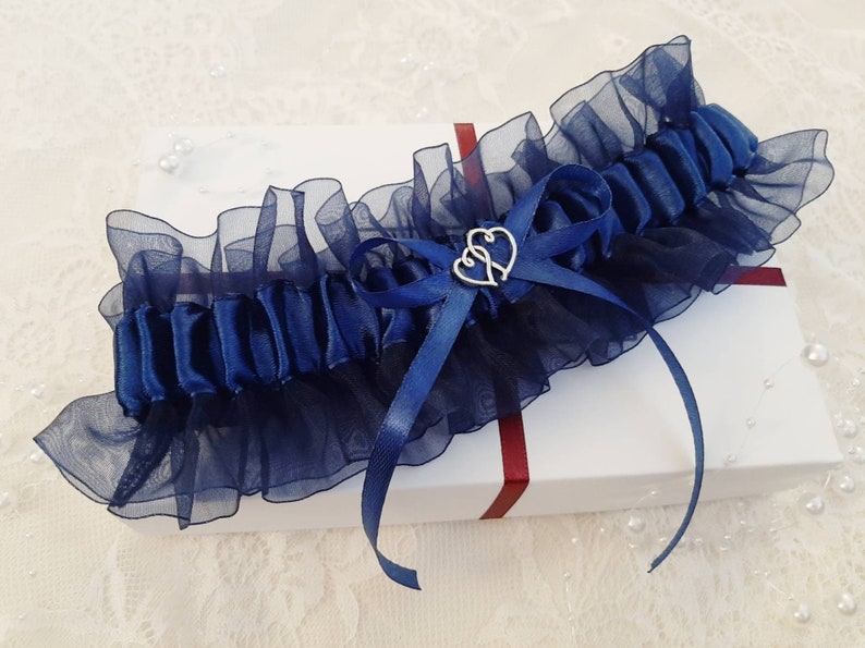 Navy Blue Bridal Garter Set Wedding Garter Set Blue Garter | Etsy