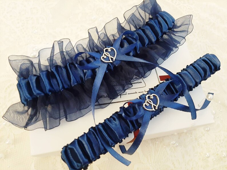 Navy Blue Bridal Garter Set Wedding Garter Set Blue Garter | Etsy