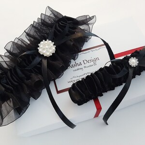 Black Wedding Garter, Wedding Garter Set, Black Garter Set, Black ...