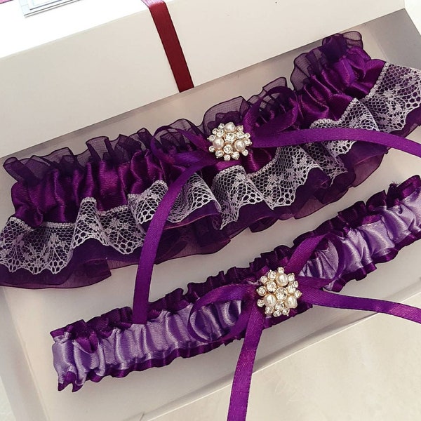 Purple Bridal Garter - Etsy