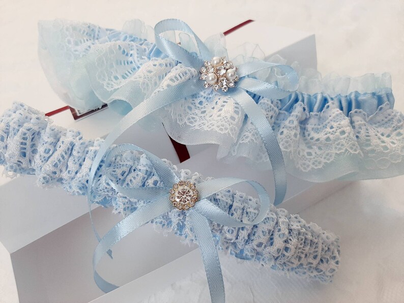 Blue Garter for Bride Wedding Garter Wedding Garter Set | Etsy