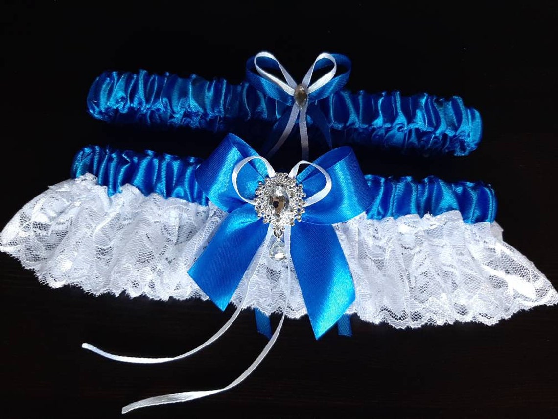 Royal Blue Wedding Garter Set, Blue Wedding Garter, Bridal Garter ...