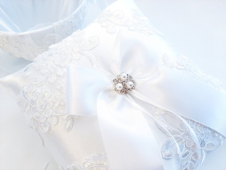 Flower Girl Basket and Ring Bearer Set White Basket for - Etsy