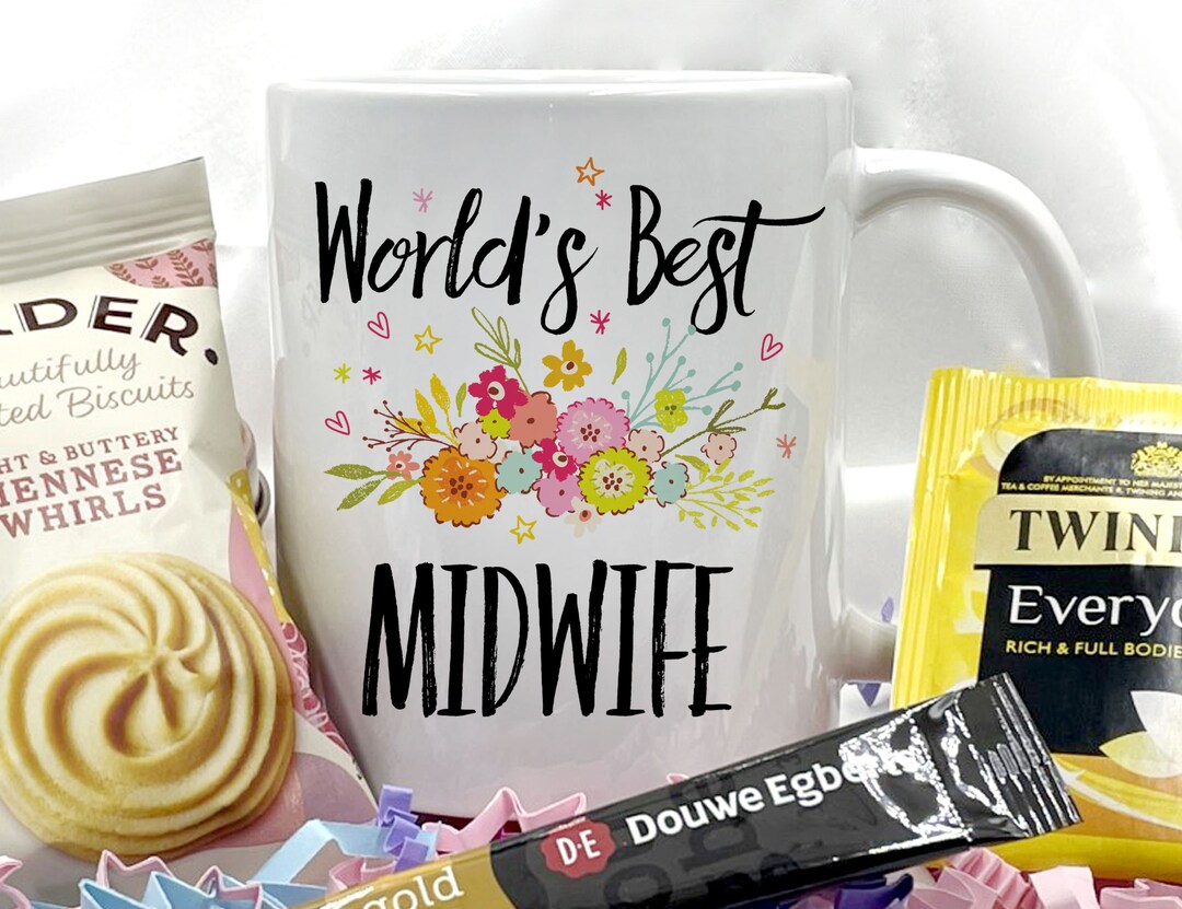 Midwife Gift Mug Set: Thank You With FREE Coffee, Tea & Biscuits! - Etsy UK