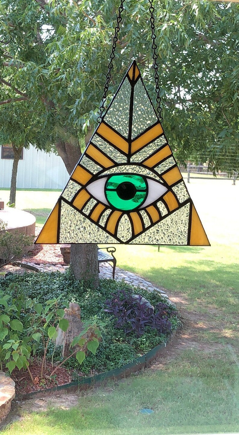 Eye of Providence Stained Glass Suncatcher, Handmade Garden Art - Etsy