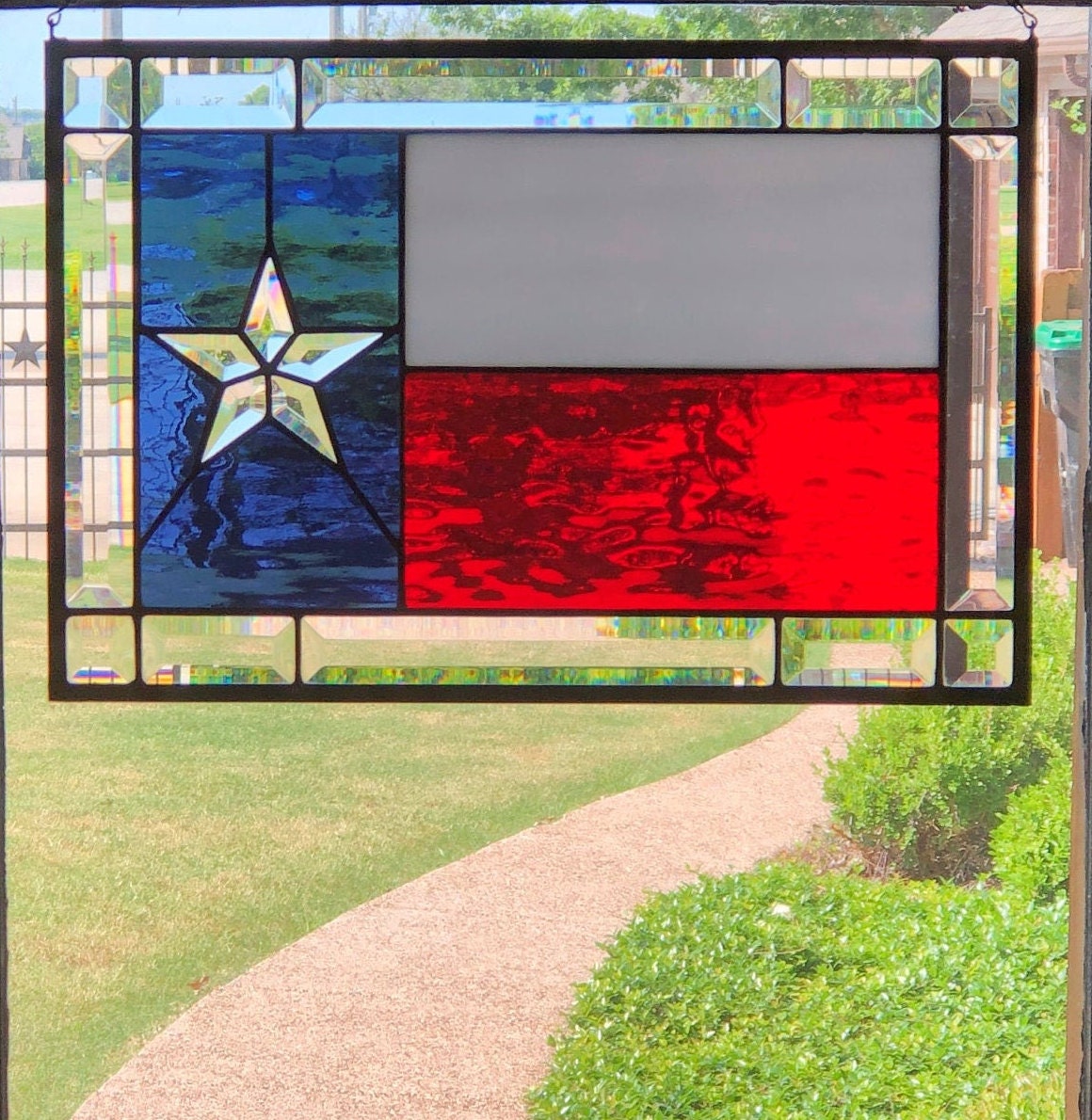 Beveled Texas Flag Stained Glass Panel, Texas Decor, Lone Star State ...