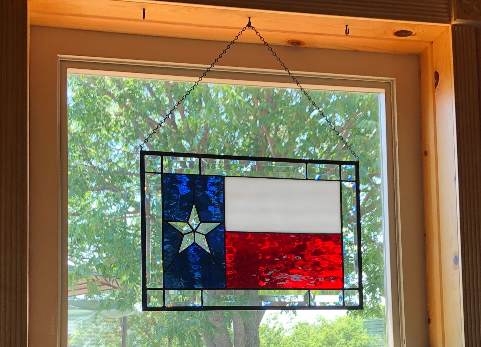Beveled Texas Flag Stained Glass Panel, Texas Decor, Lone Star State ...