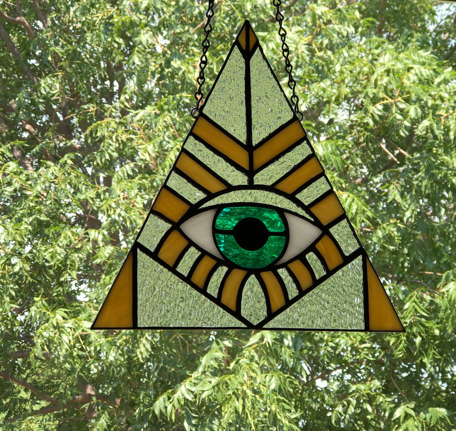 Eye of Providence Stained Glass LARGE Suncatcher, All Seeing Eye ...