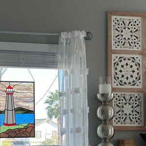 Lighthouse Stained Glass Panel, 12”x18”, Lighthouse Art, Lighthouse ...