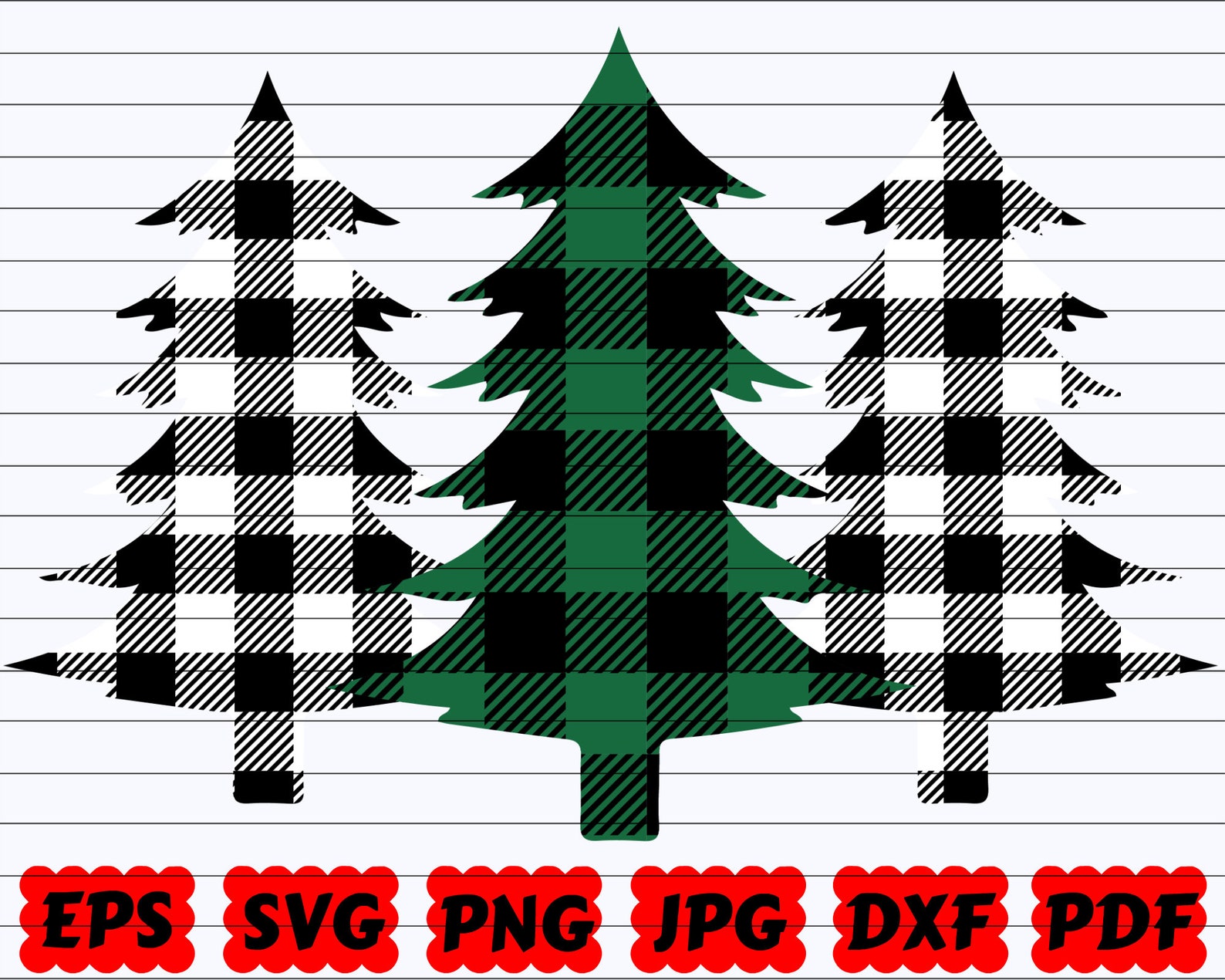 Buffalo Plaid Christmas Tree SVG Christmas Tree SVG | Etsy