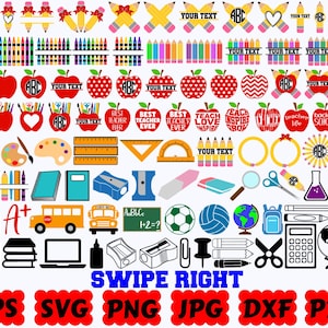 School SVG | Back to School SVG | School Supplies SVG | Teacher Svg ...