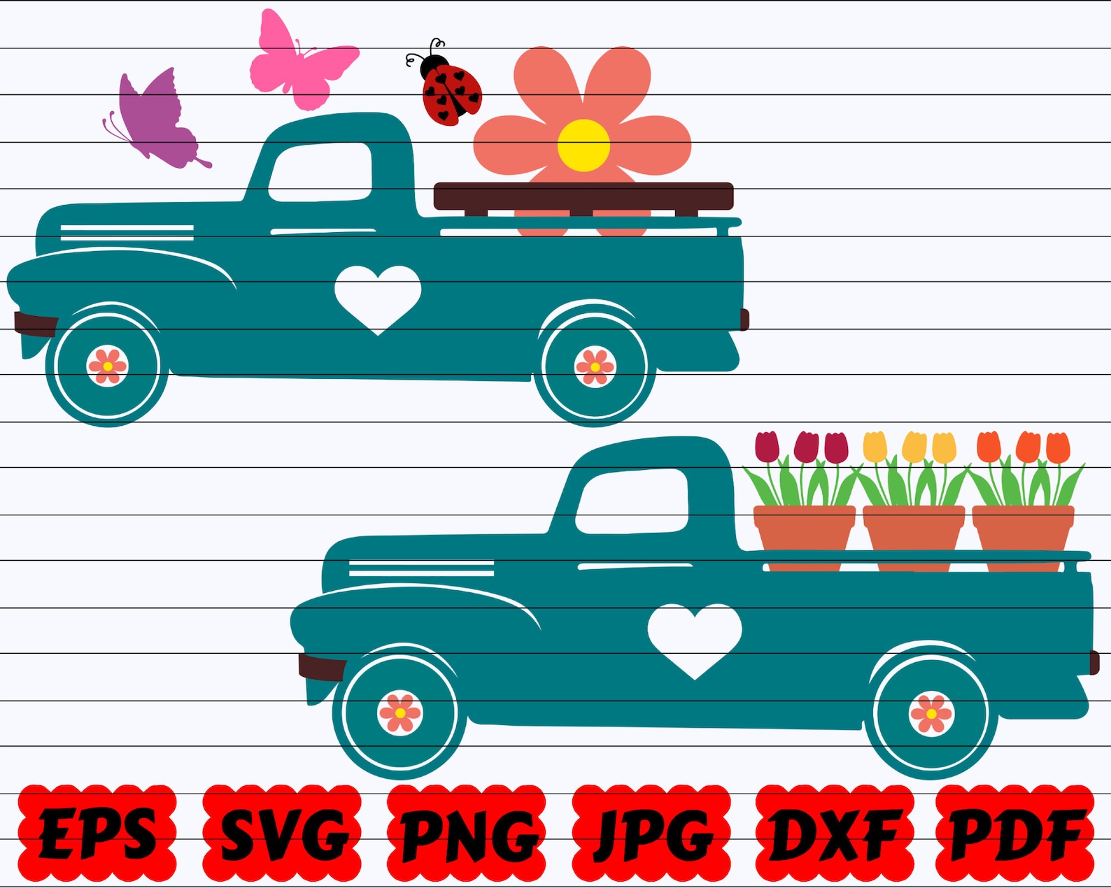 Spring Trucks SVG Vintage Truck SVG Truck SVG Truck With | Etsy