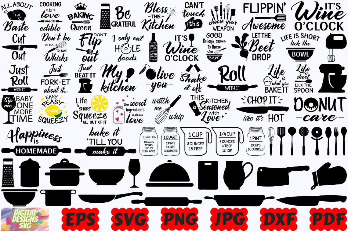 Kitchen SVG Kitchen SVG Bundle Cooking SVG Kitchen Quote - Etsy