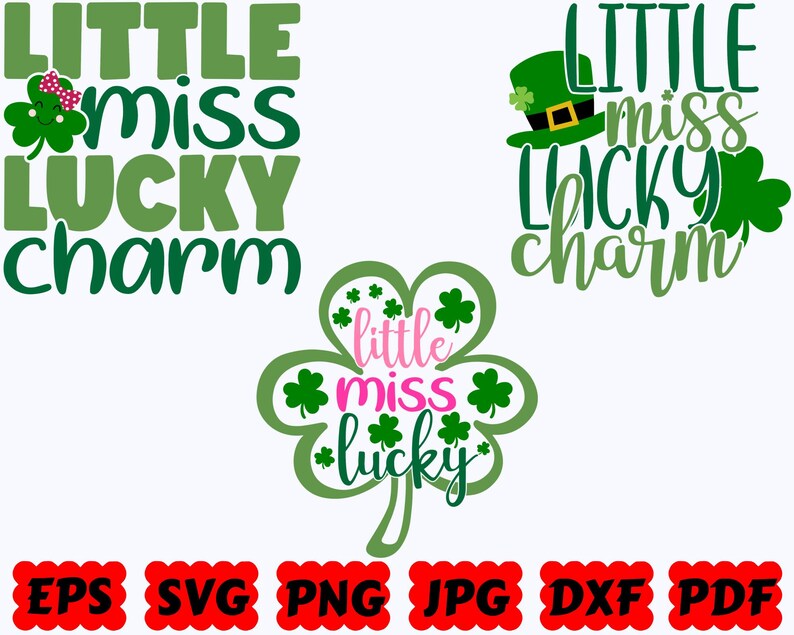 Little Miss Lucky Charm SVG | St Patrick's Day SVG | Shamrock Svg | Cut ...