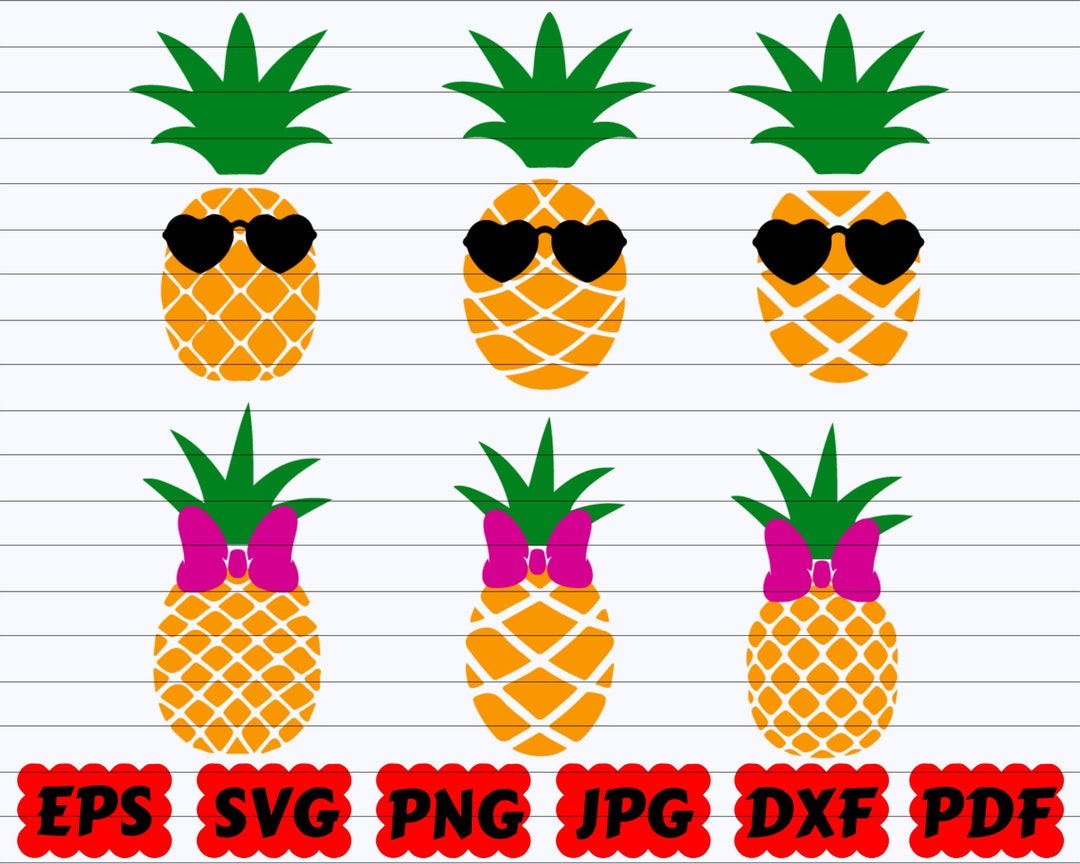 Pineapple SVG Bundle / Cute Pineapple SVG / Pineapple Glasses SVG ...