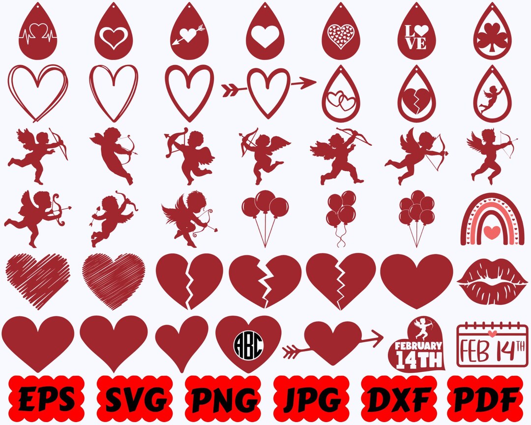 SVG de San Valentín / SVG de Cupido / SVG de Corazón / SVG de ...