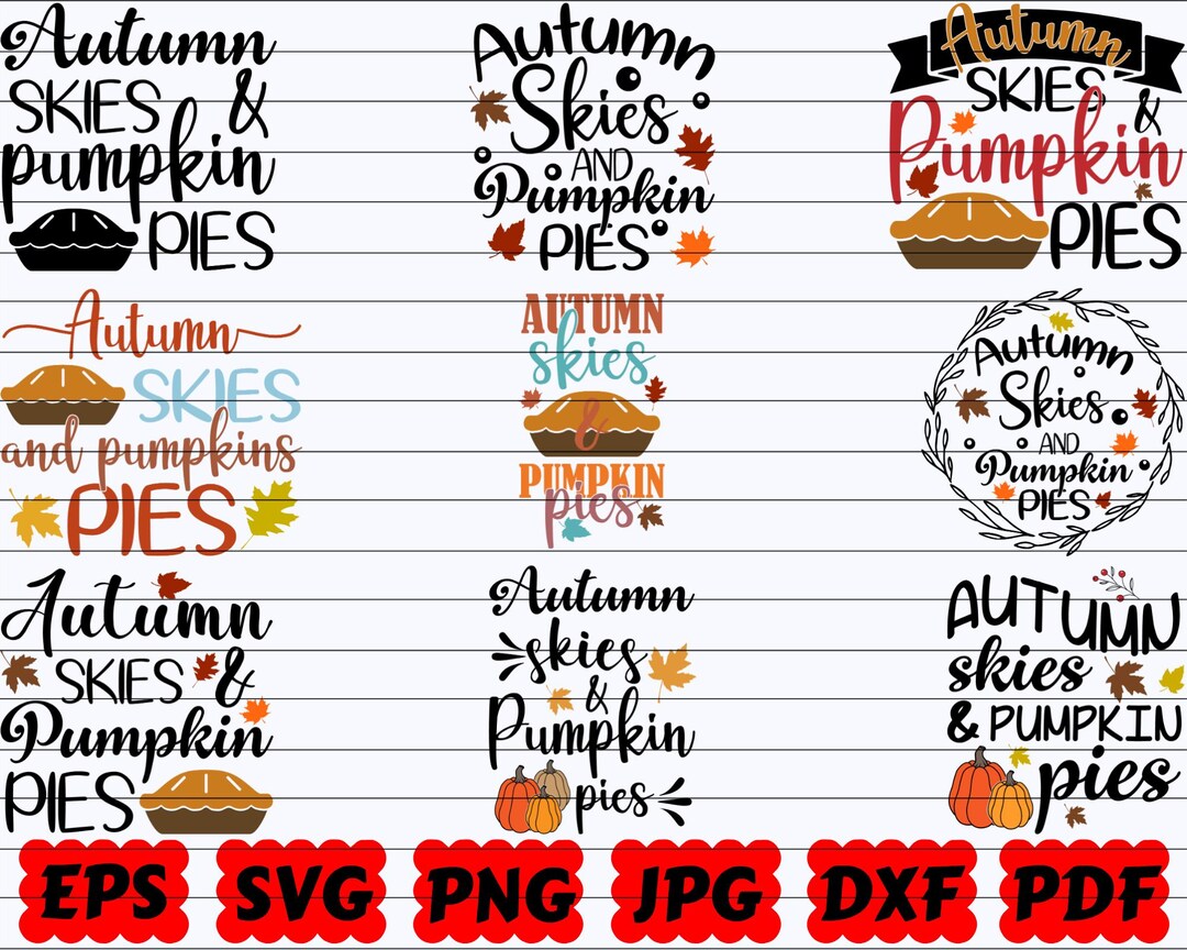 Autumn Skies Pumpkin Pies SVG | Autumn Skies SVG | Pumpkin Pies SVG ...