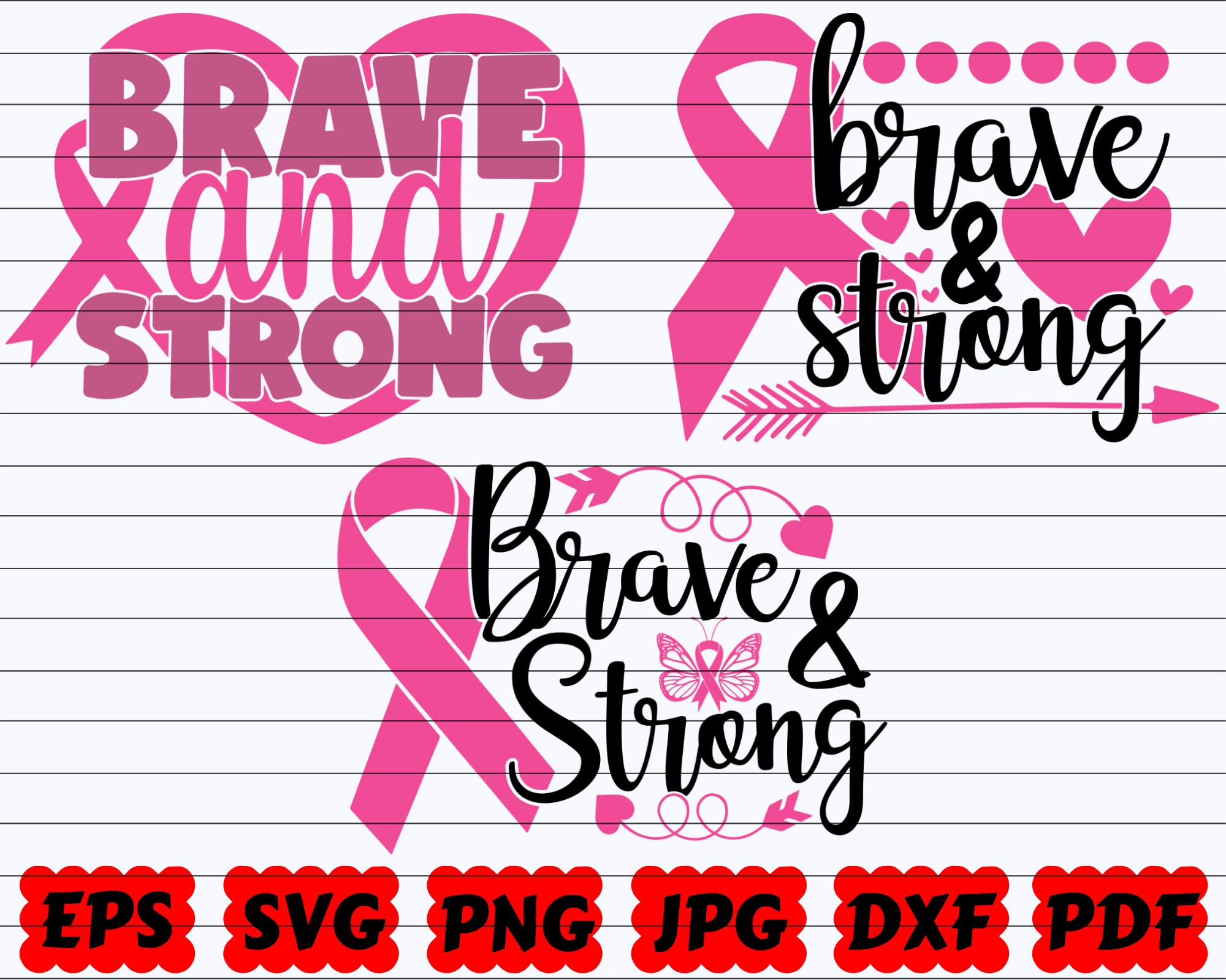 Brave and Strong SVG Brave SVG Strong SVG Cancer | Etsy