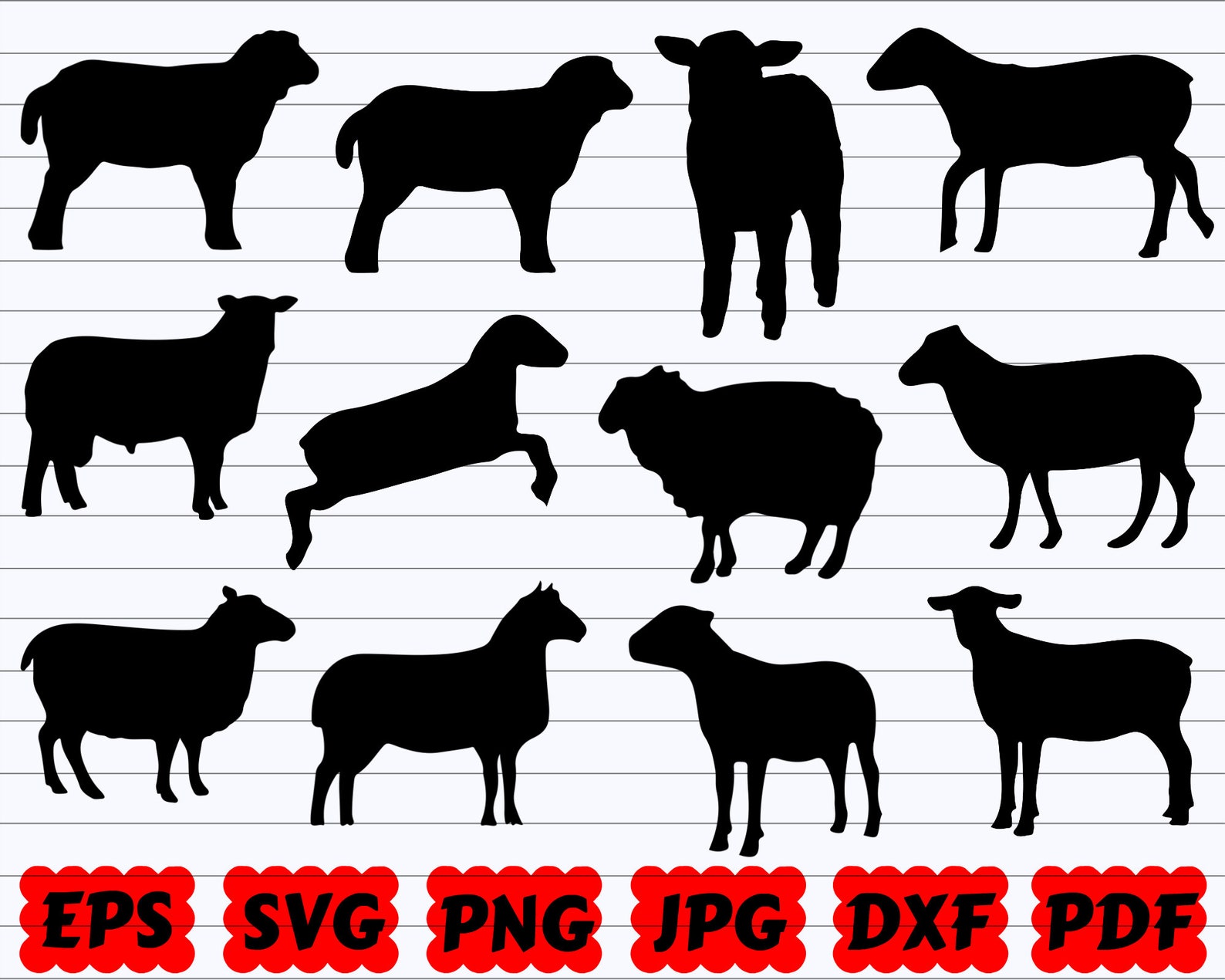 Sheep SVG| Sheep SVG Bundle| Animals SVG| Sheep Silhouette| Sheep ...