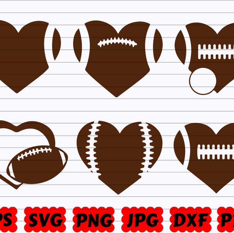 Football Heart Svg - Etsy