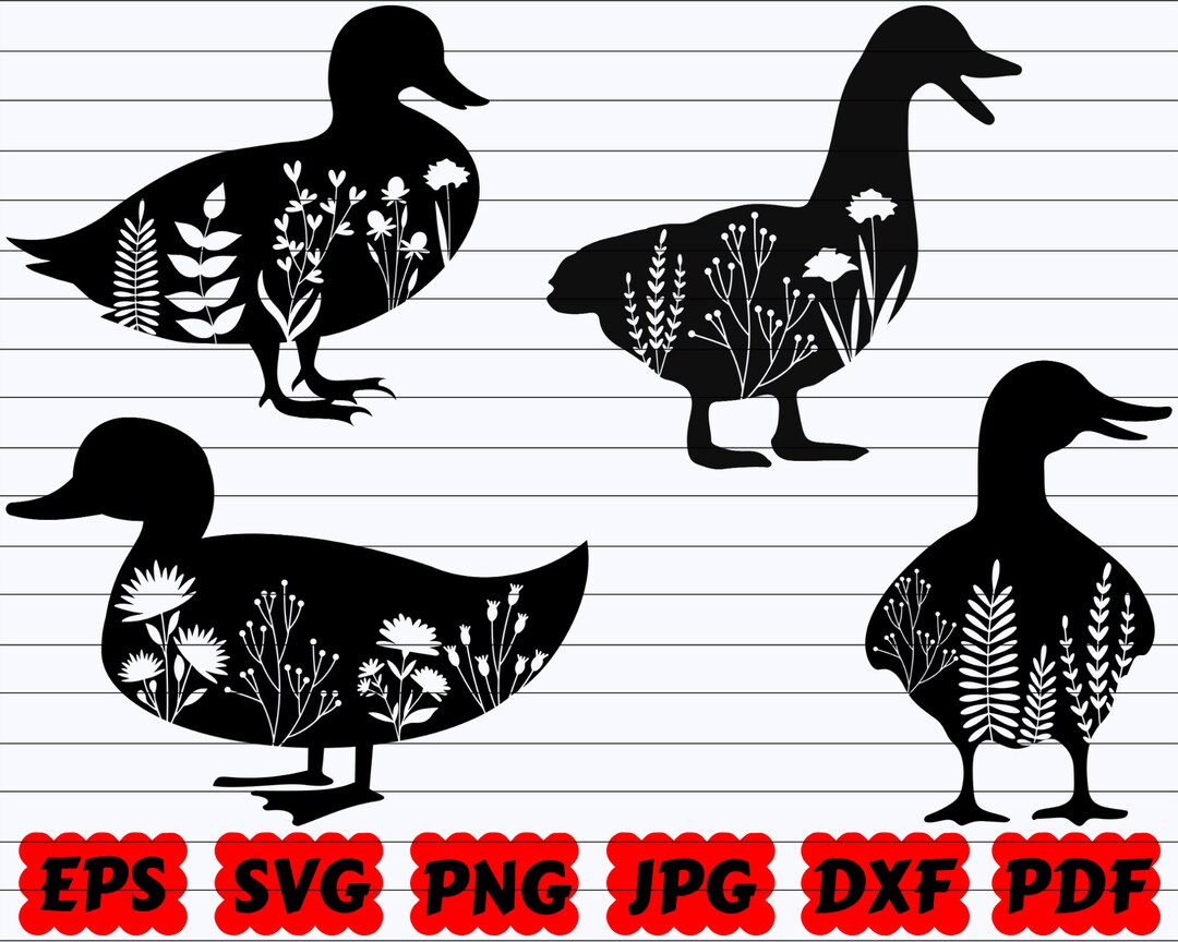 Floral Duck SVG | Floral Animal SVG | Duck Flower SVG | Duck Svg ...